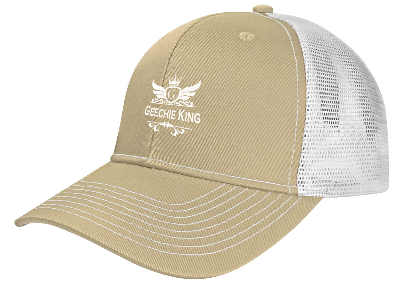 Hats with Geechie King logo and white back panel - Geechie King